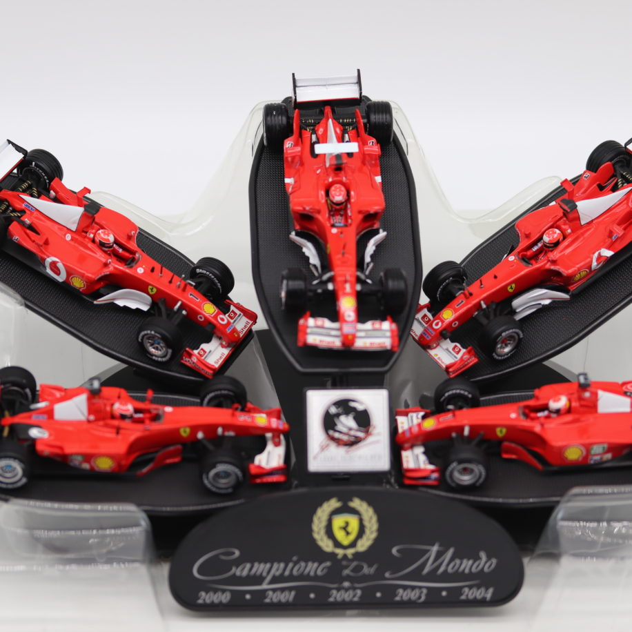HOT WHEELS 1.43 FERRARI F1 5 car set 2000,2001,2002, 2003, 2004 Michael ...