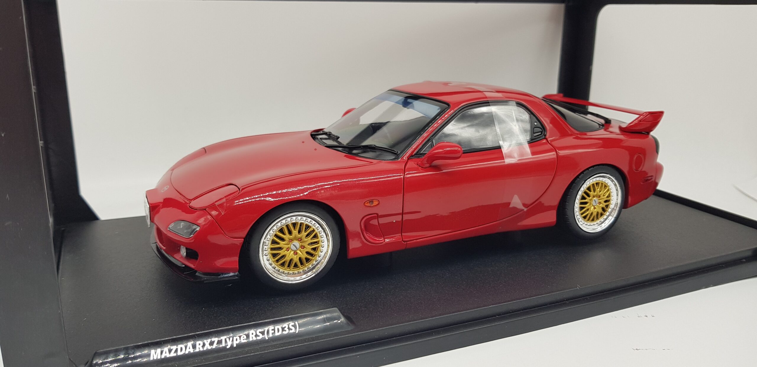 Solido Models 1.18 MAZDA RX7 FD RS Vintage red color with gold wheels ...